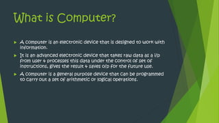 Introduction to computers | PPTX