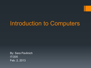 Introduction to computers | PPT