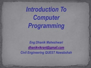 Introduction to computers | PPT
