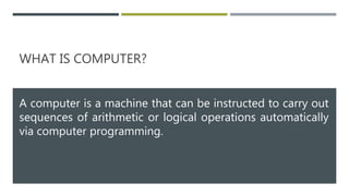 Introduction to computers | PPT