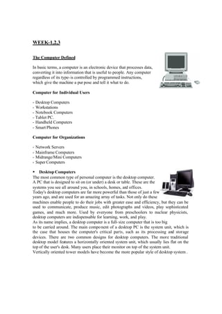 Introduction to computers | PDF