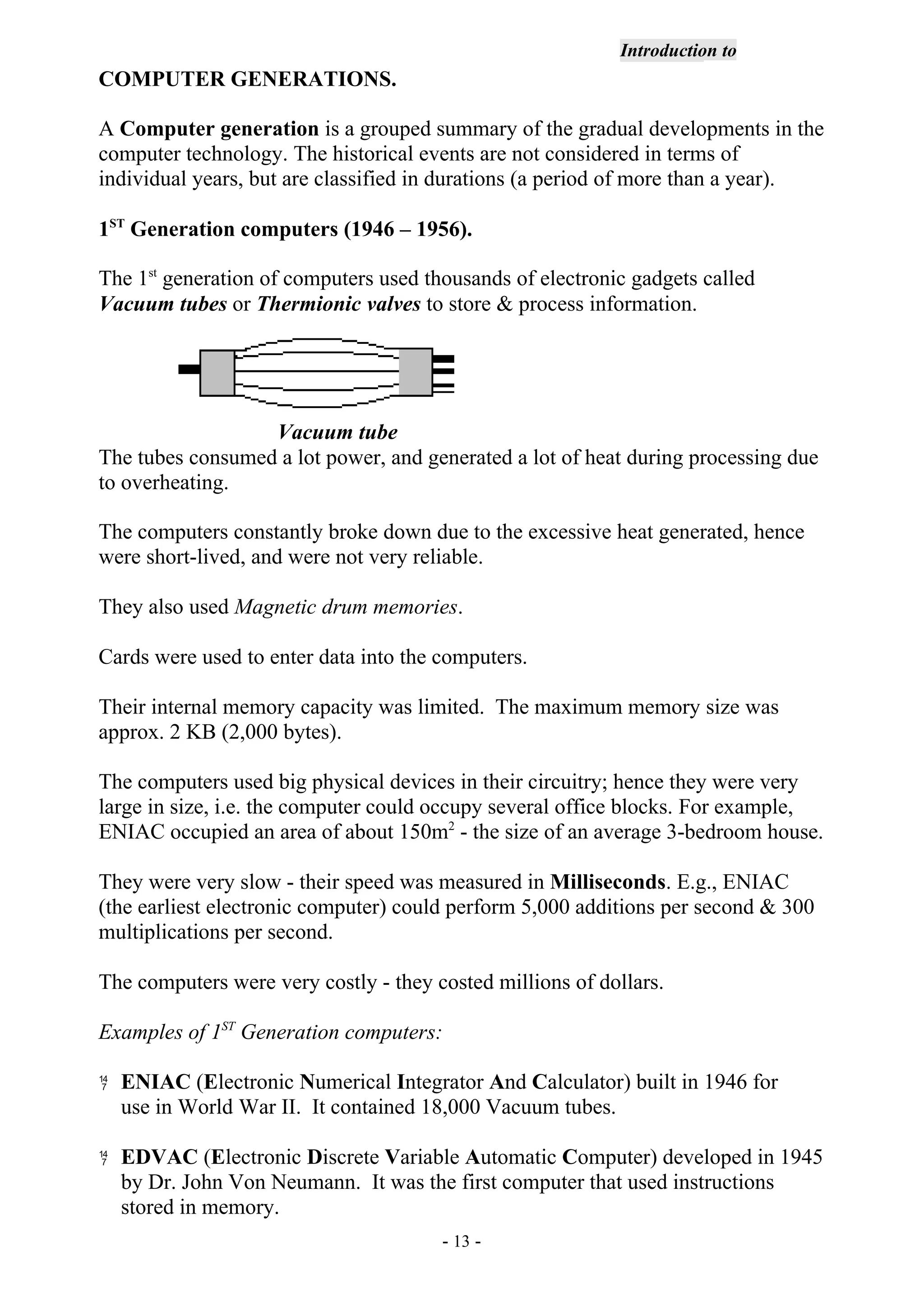 Introduction and fundamentals of Computers | DOCX