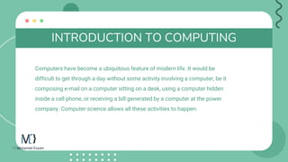 Introduction to computer science ch1 | PPTX