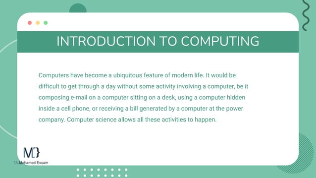 Introduction to computer science ch1 | PPTX