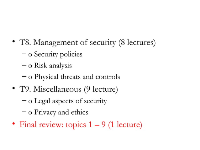 Introduction To Computer Security Syllabus Ppt Operating Systems Computer Software And