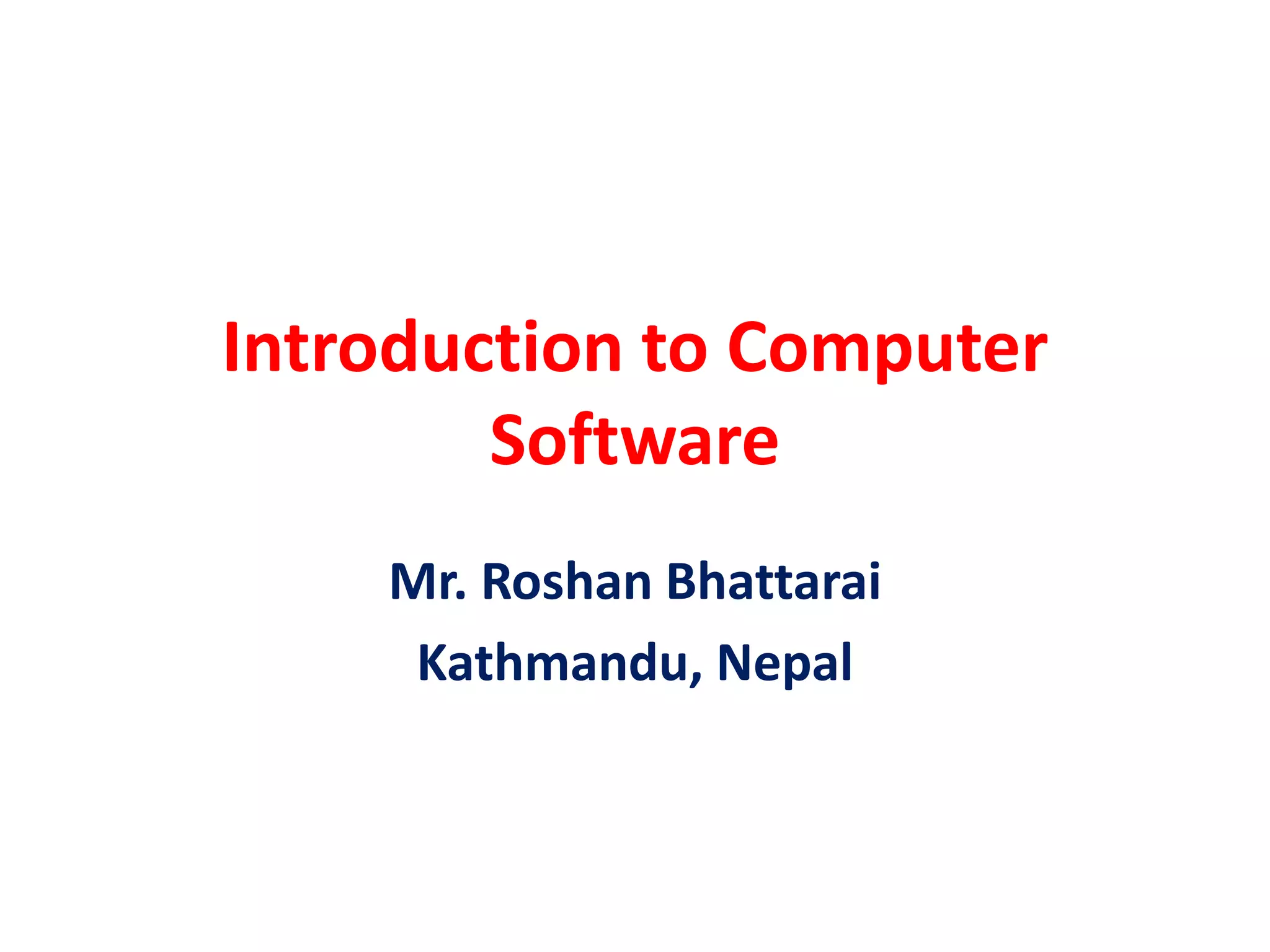Introduction to Computer Software | PDF