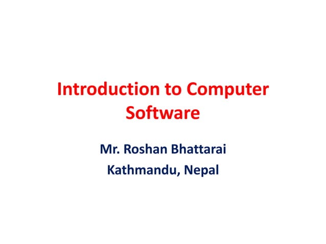 Introduction to Computer Software | PDF