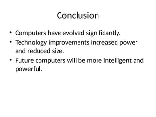 Comprehensive Overview of Computer Fundamentals and Evolution | PPTX