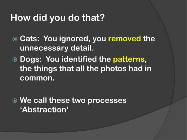 Abstraction - Year 9 | PPTX | Cats | Pets