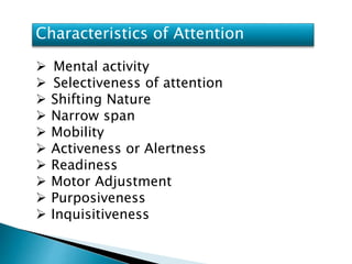 Introduction to concept of attention | PPTX