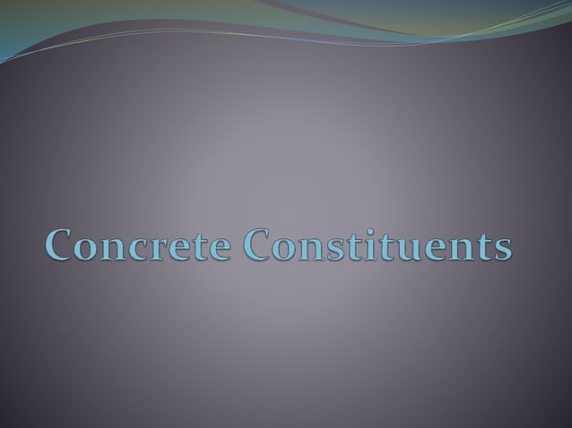 Introduction to concrete | PPTX | Civil Engineering Industry | Industries