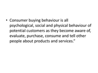 Introduction to consumer behaviour | PPT