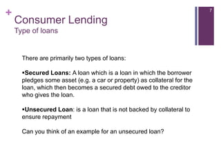 Introduction to consumer lending | PPTX