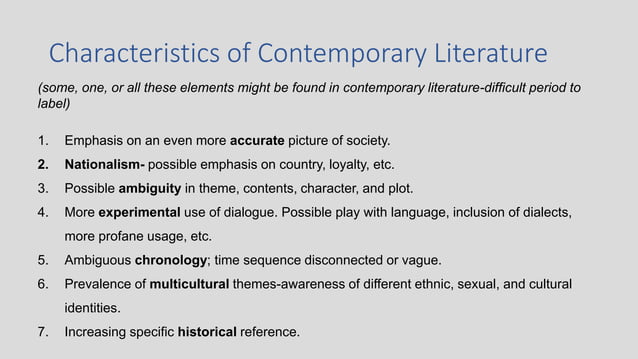 Introduction to Contemporary Literature | PPTX