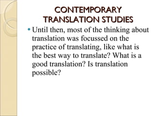 Introduction to contemporary translation studies | PPT
