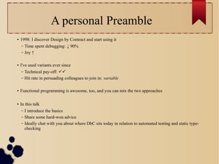 Introduction to Contracts and Functional Contracts | ODP | Programming Languages | Computing
