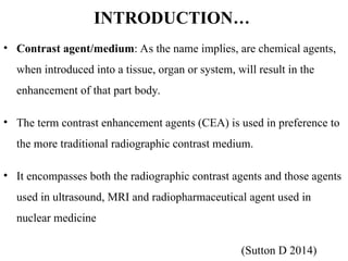 INTRODUCTION TO CONTRAST AGENT in the raf | PPT