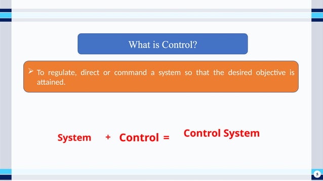 Introduction To Control Engineeringpptx Technology And Computing