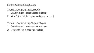 Introduction to control system 1 | PPTX
