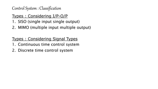 Introduction to control system 1 | PPTX