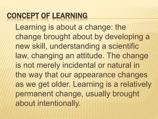 Introduction to concepts of teaching and learning | PPTX