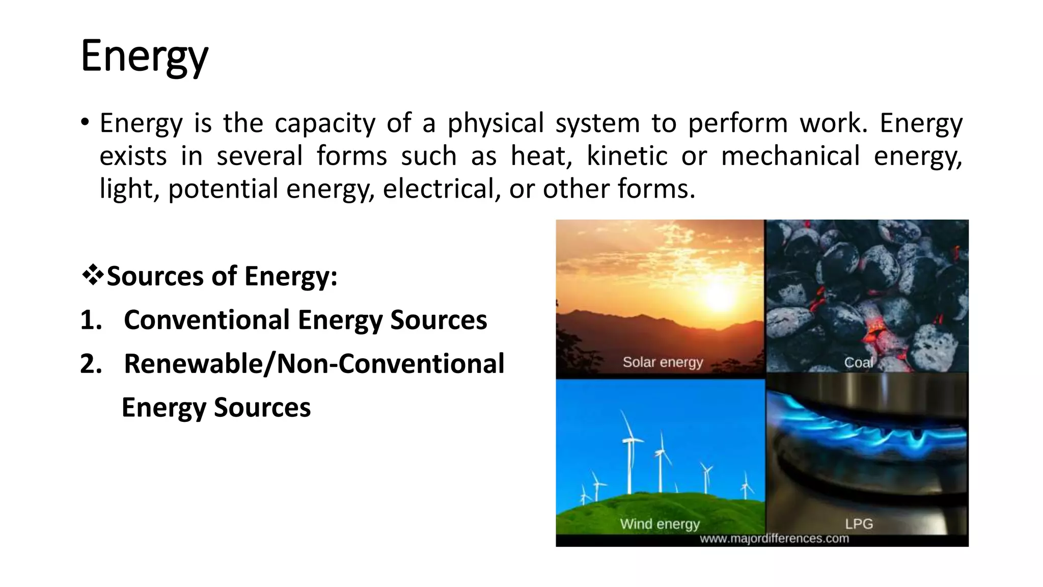 Introduction to conventional energy sources | PPTX