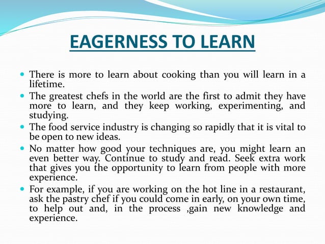 Introduction to cookery | PPTX | Career Advice | Careers