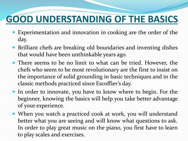 Introduction to cookery | PPTX | Career Advice | Careers