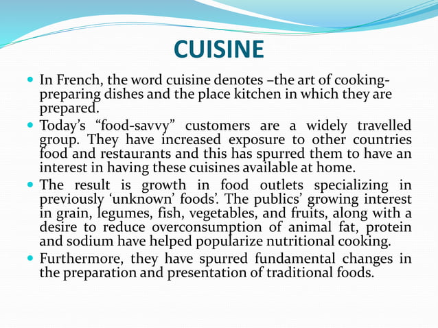 Introduction to cookery | PPTX | Career Advice | Careers