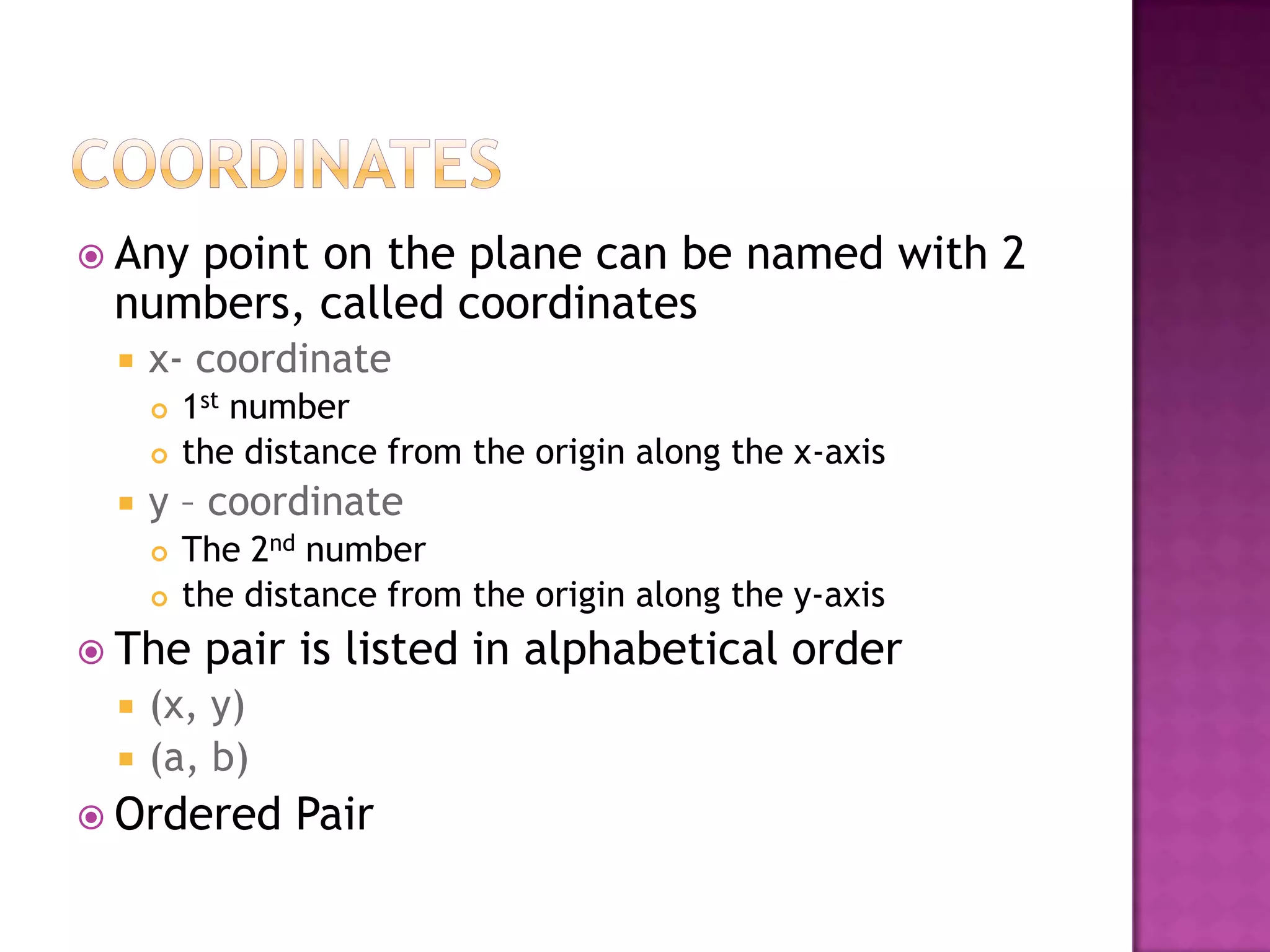 Introduction to coordinate geometry | PPT
