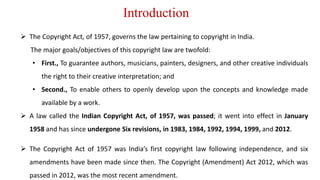 INTRODUCTION TO COPYRIGHT IN INDIA.pptx