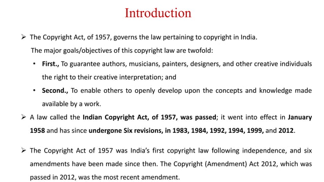 INTRODUCTION TO COPYRIGHT IN INDIA.pptx