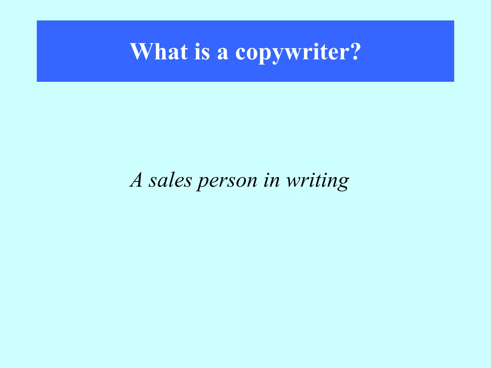 Introduction To Copywriting Presentation | PPT