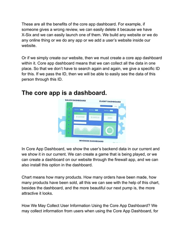 Introduction To Core App Dashboard.pdf | Internet | Computing