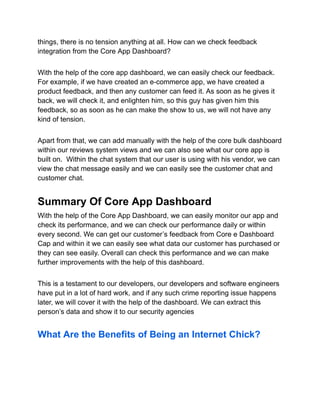 Introduction To Core App Dashboard.pdf | Internet | Computing