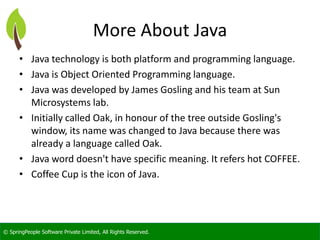 Introduction To Core Java - SpringPeople | PPT
