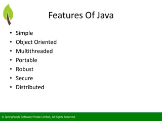 Introduction To Core Java - SpringPeople | PPT
