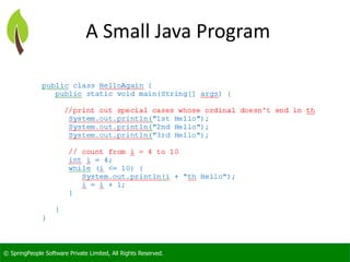 Introduction To Core Java - SpringPeople | PPT