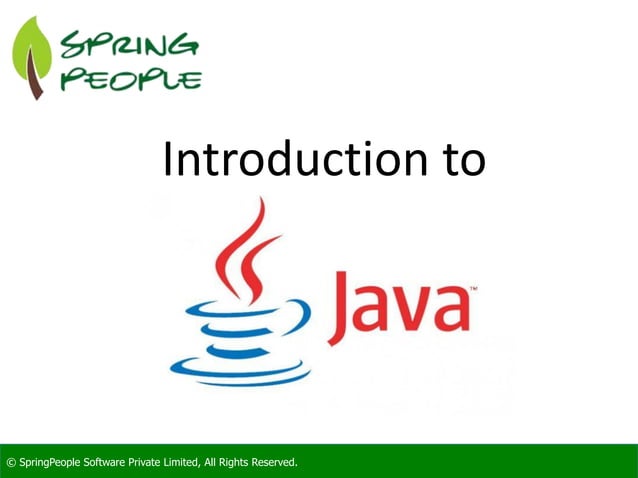Introduction To Core Java - SpringPeople | PPT