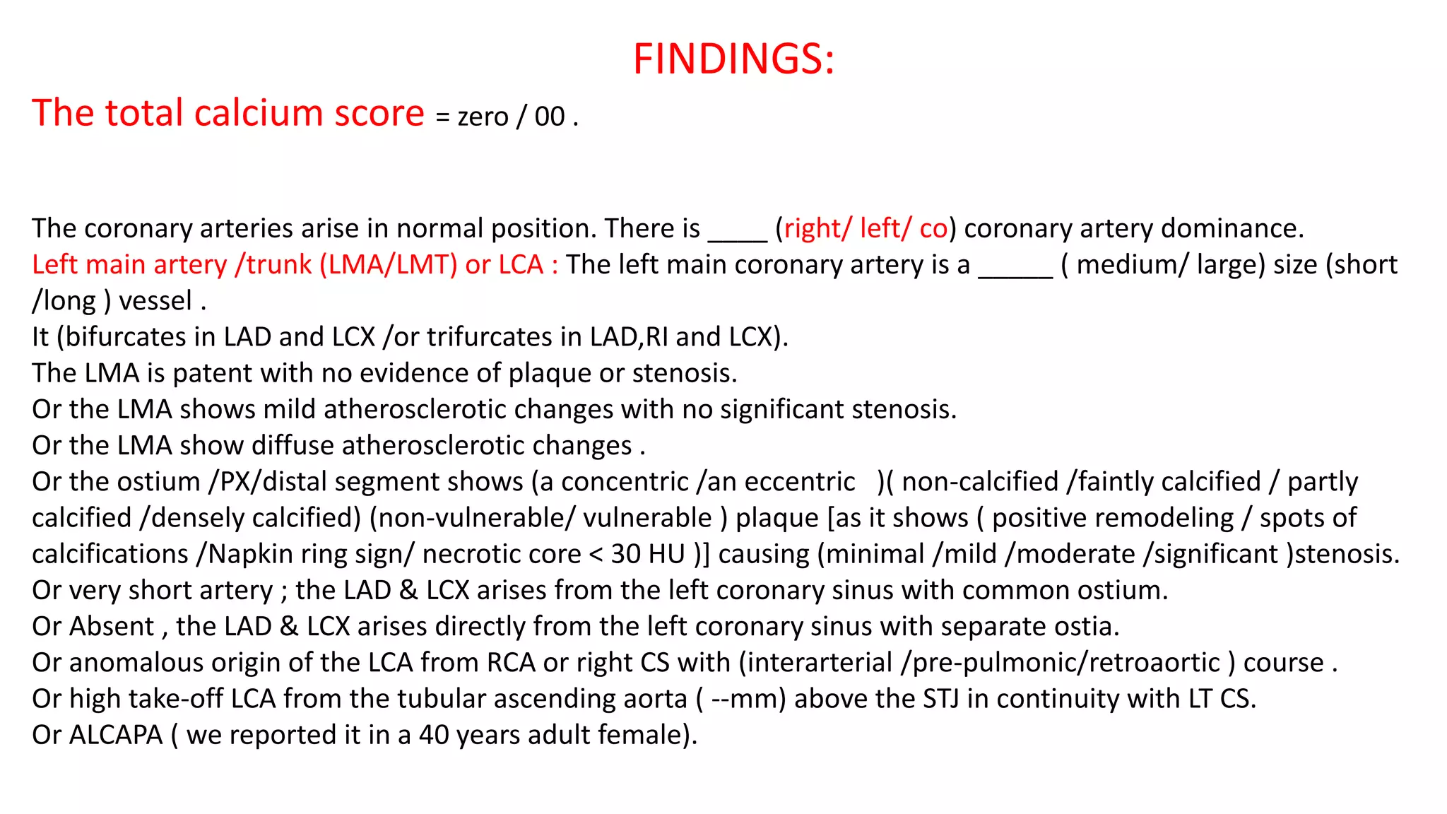 Introduction to coronary CTA reporting | PPT