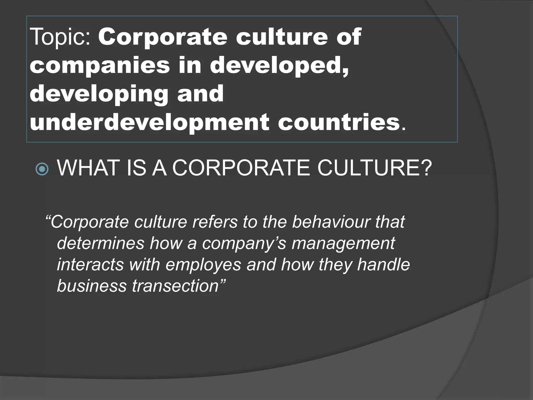 Introduction to corporate culture | PPTX