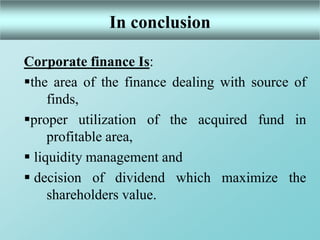 Introduction to corporate finance | PPTX