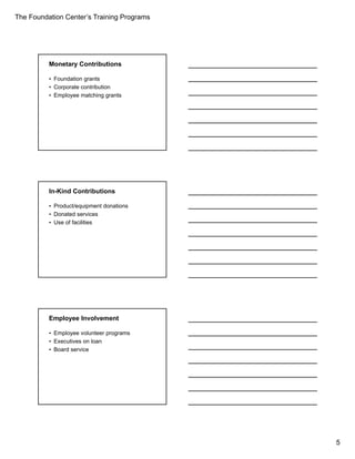 Introduction to Corporate Giving - Foundation Center Training | PDF