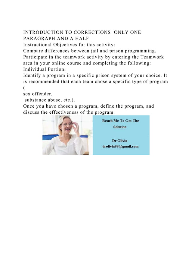 INTRODUCTION TO CORRECTIONS ONLY ONE PARAGRAPH AND A HALFInstruct.docx ...