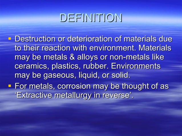 Introduction to corrosion | PPT | Geology | Science