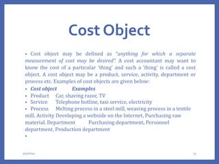 Introduction to cosrt accounting.ppt short notes | PPT
