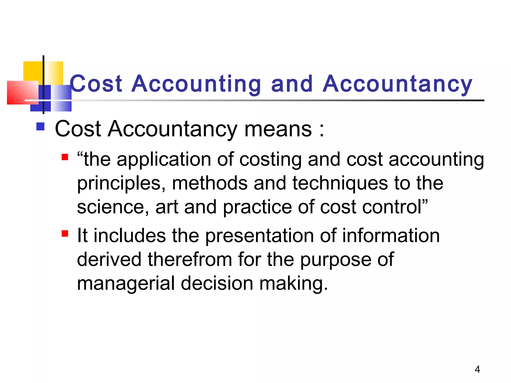 Introduction to cost accounting | PPT