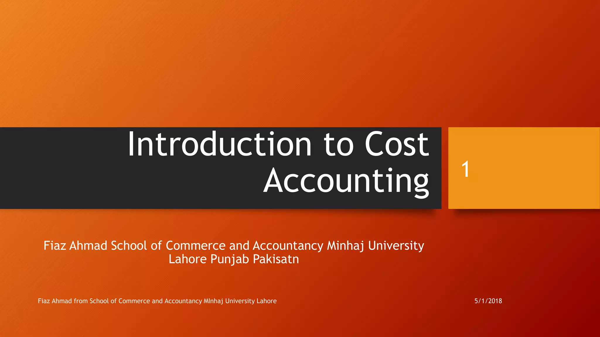 Introduction to cost accounting | PPT