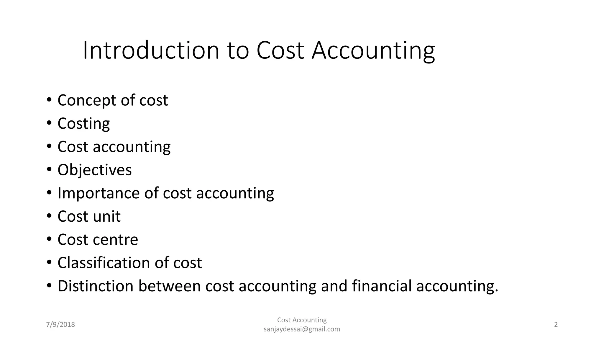 Basics of Cost Accounting | PPT
