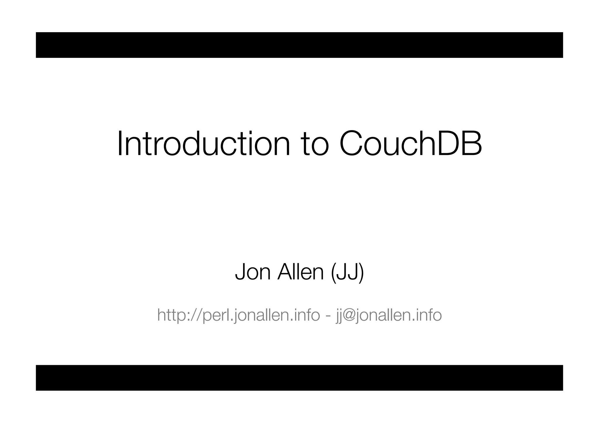 Introduction to couchdb | PPT